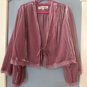 Free People | Jackets & Coats | Free People Velvet Bed Jacket | Poshmark